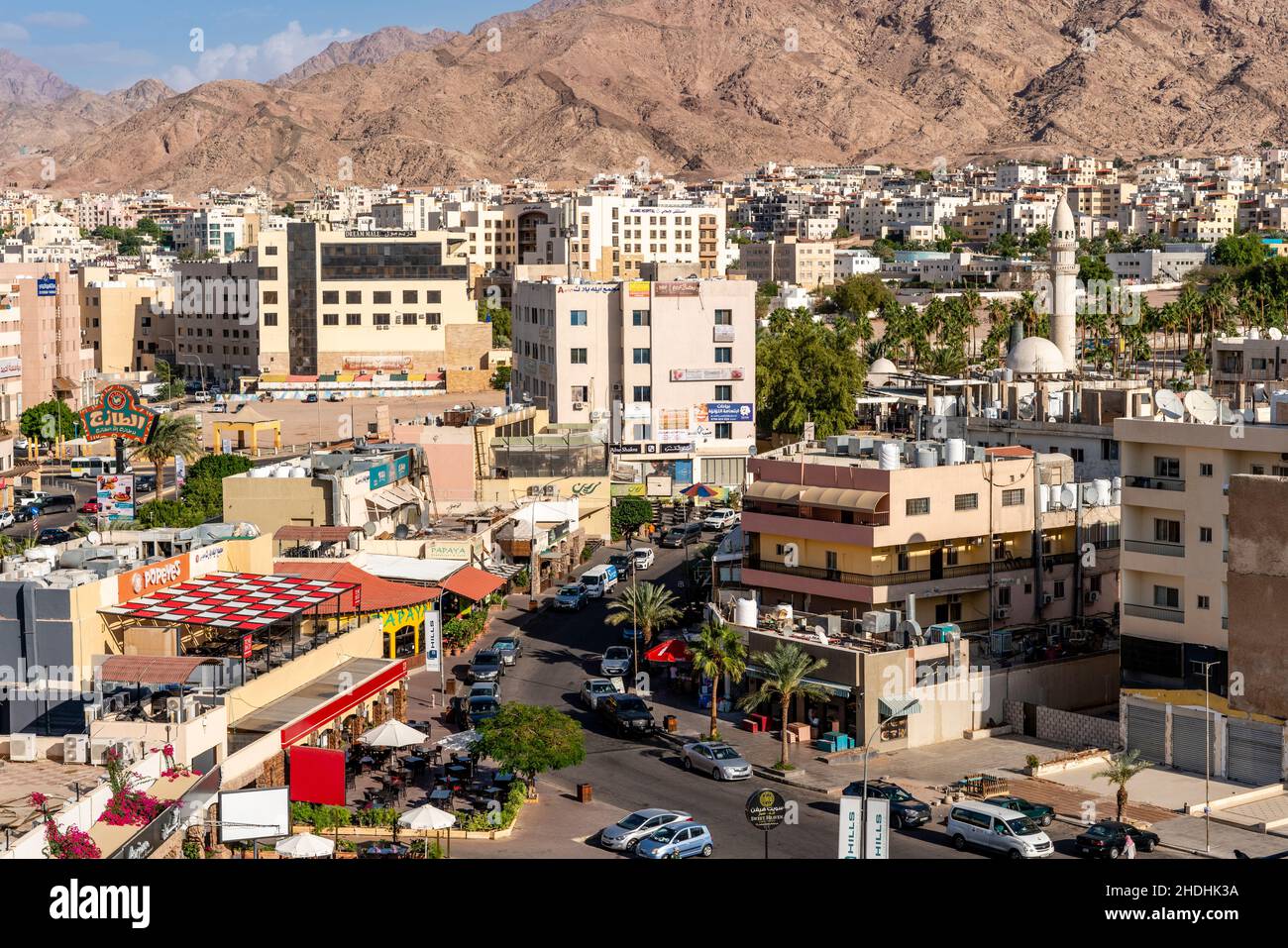 The Skyline Of The City Of Aqaba, Aqaba Governorate, Jordan Stock Photo ...