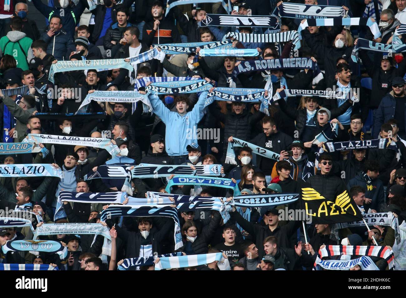 A general view of the Lazio’s supporters in the north stand during the ...