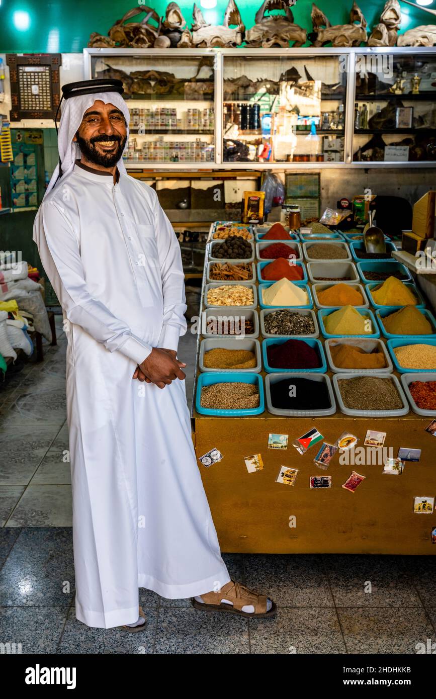 A Portrait Of A Jordanian Shop Owner In Traditional Dress, Aqaba, Aqaba ...
