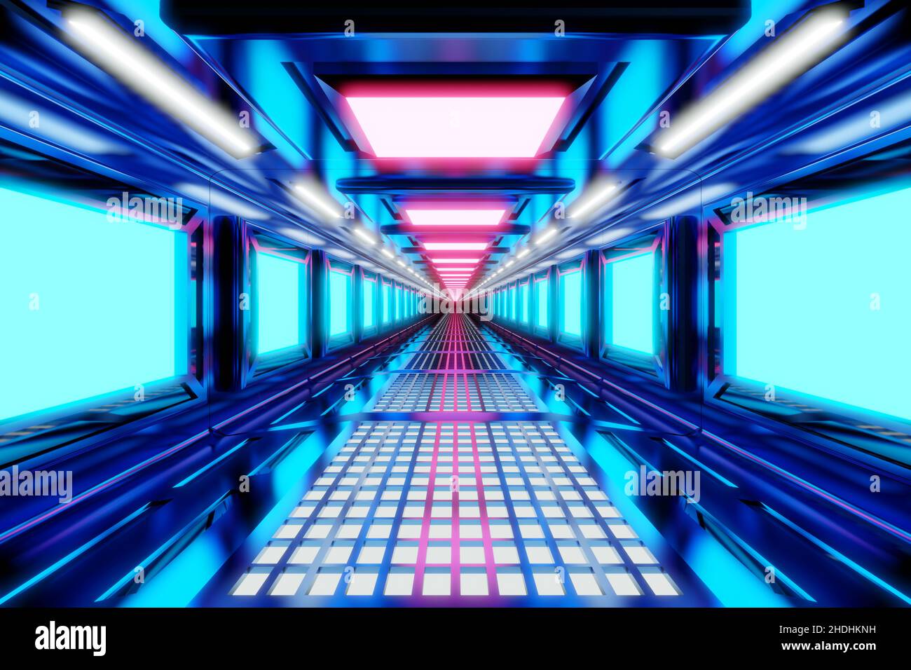 futuristic, corridor, science fiction, spaceship, futuristics ...