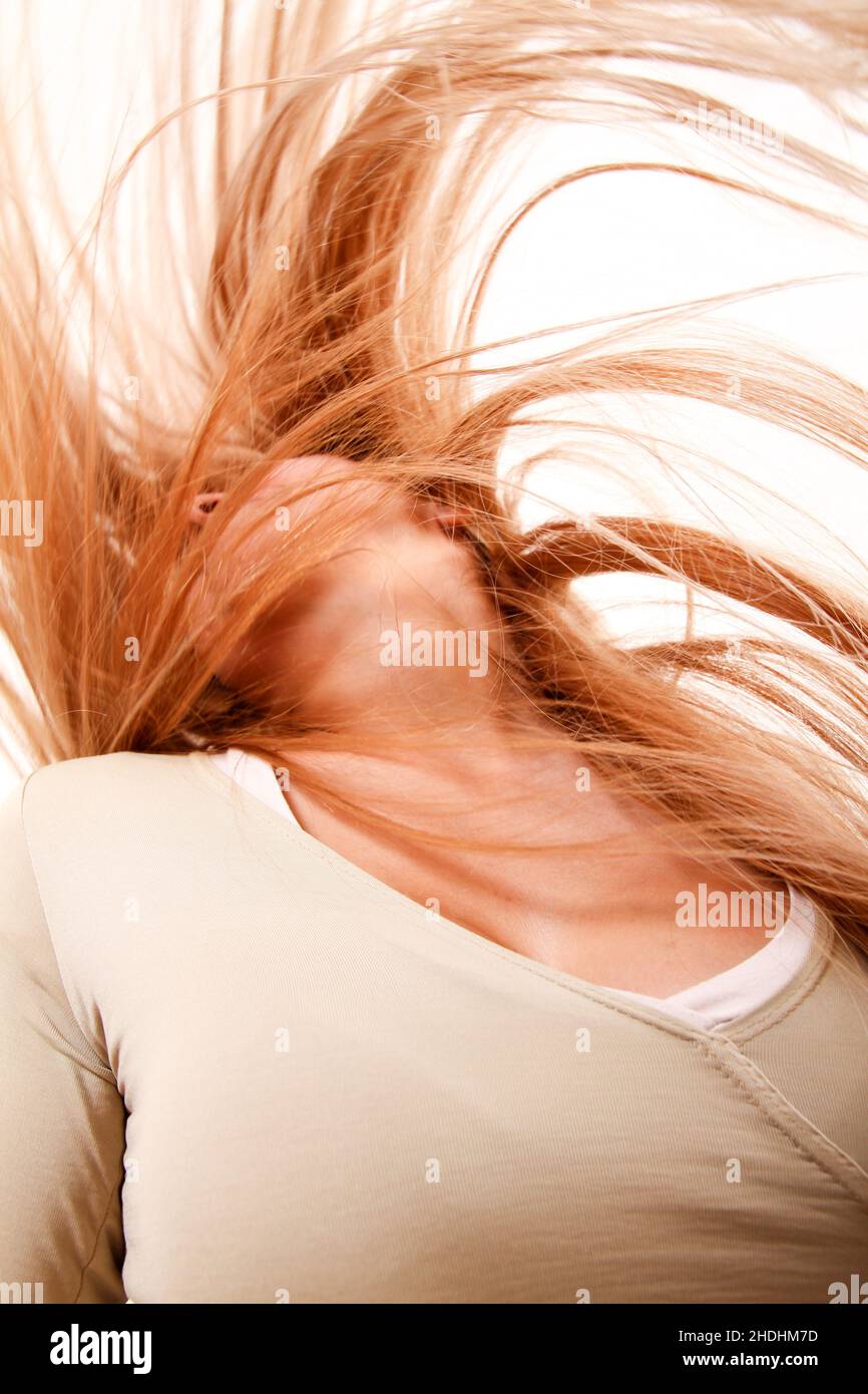 fluttering hair, flying hair, fluttering hairs, flying hairs Stock ...