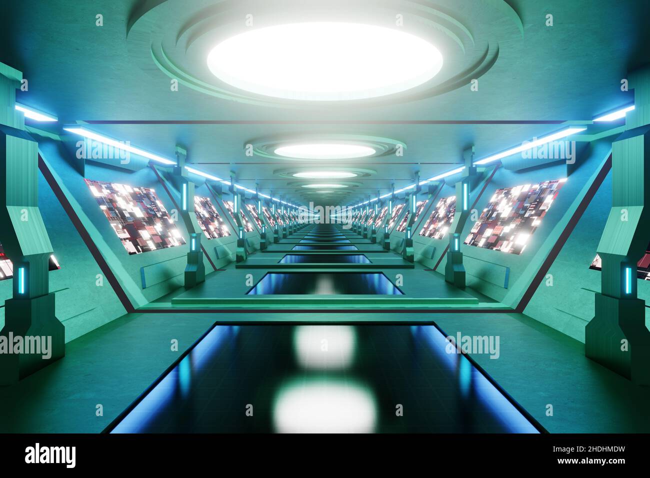 display, corridor, spaceship, displays, corridors, hallway Stock Photo ...