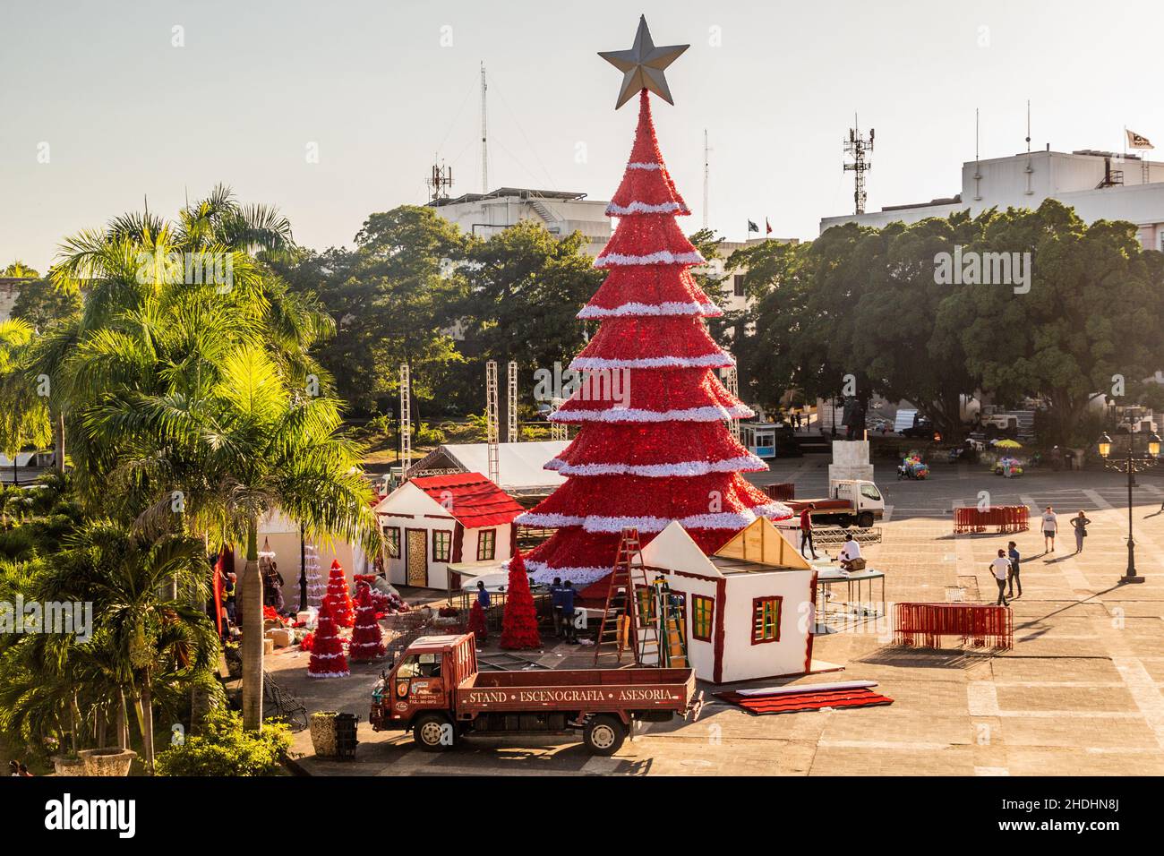 SANTO DOMINGO, DOMINICAN REPUBLIC - NOVEMBER 24, 2018: Christmas tree ...