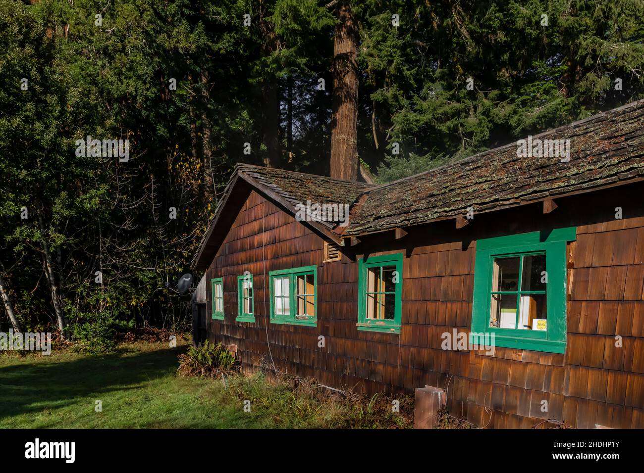 Visitor Center built by the CCC in Prairie Creek Redwoods State Park ...