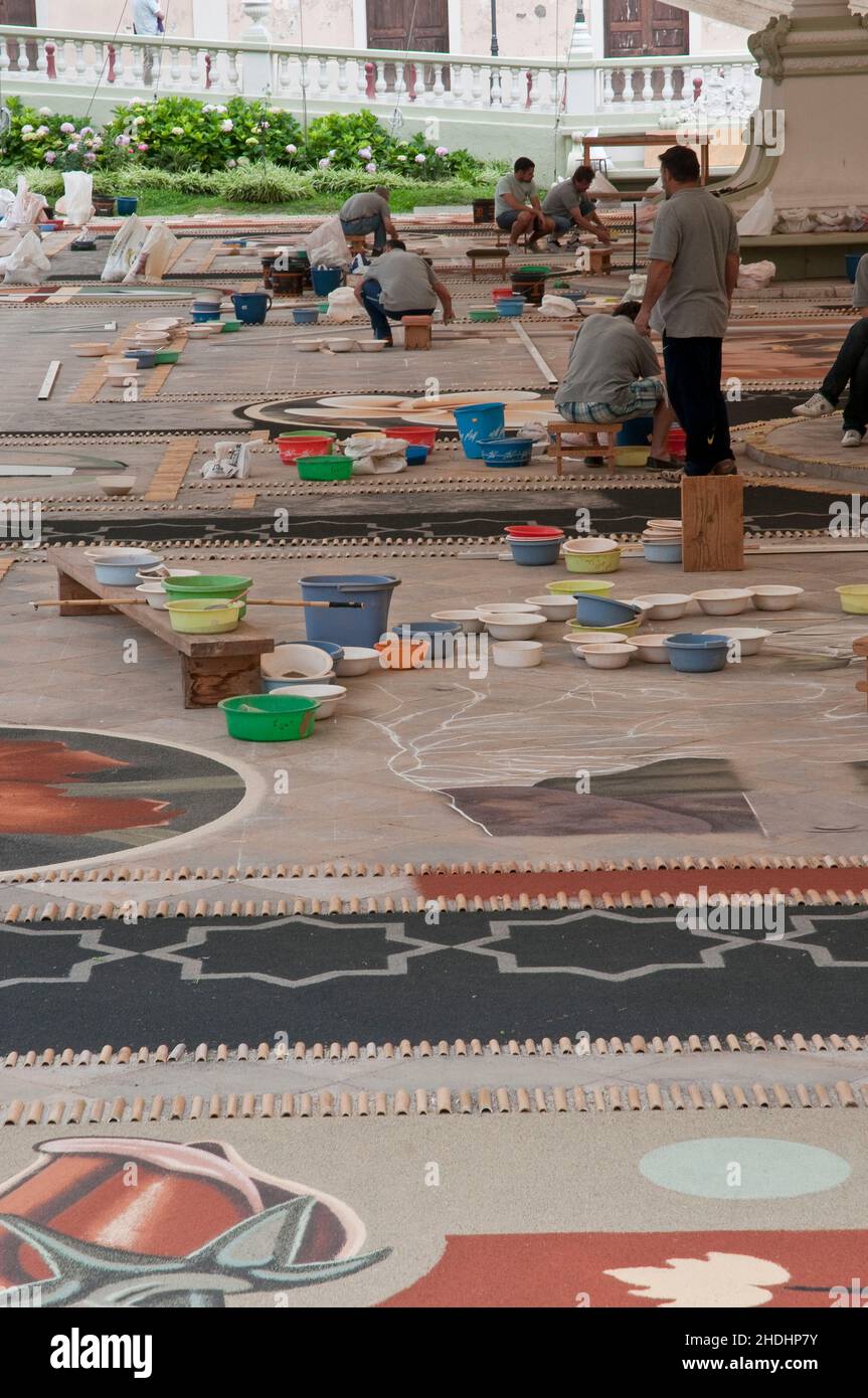 customs, art, la orotava, sand drawing, custom, arts Stock Photo - Alamy