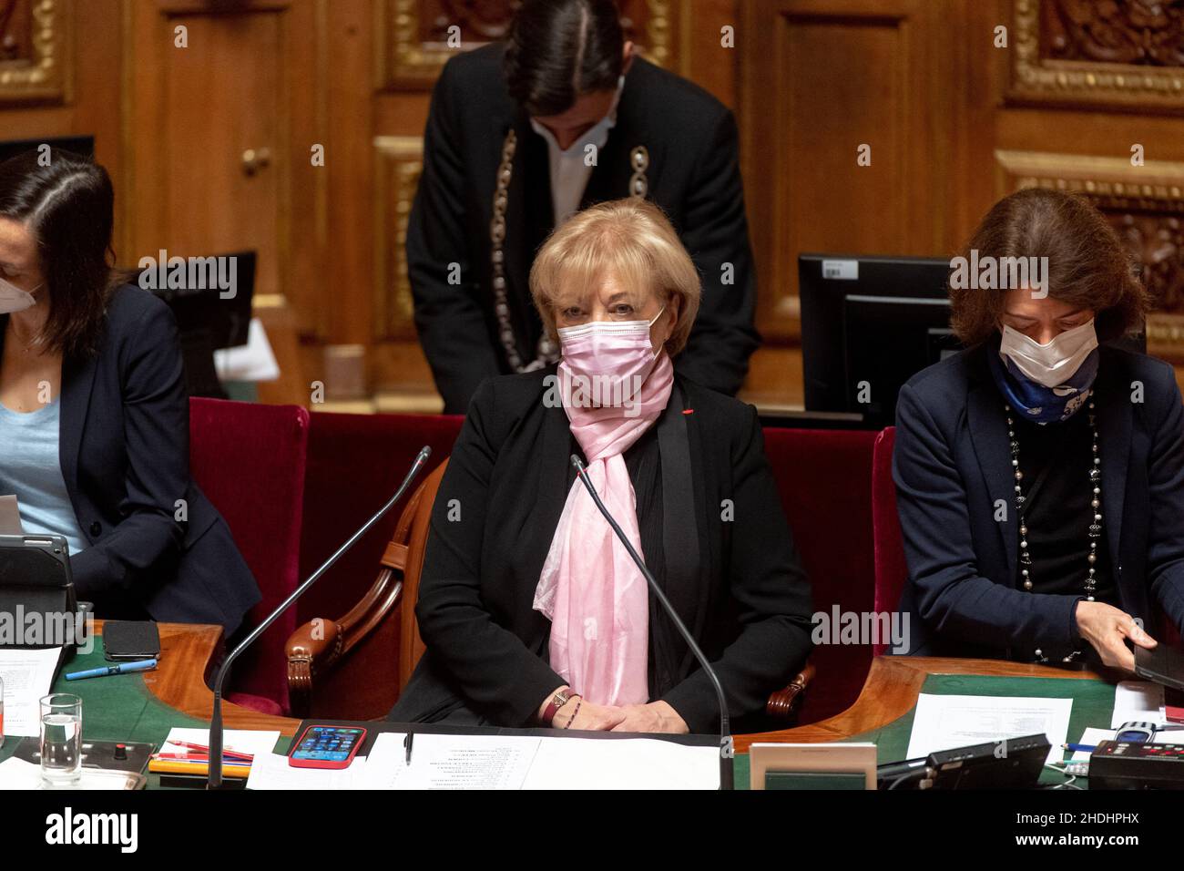 Paris, France. 06th Jan, 2022. Senator Pascale Gruny during a public ...