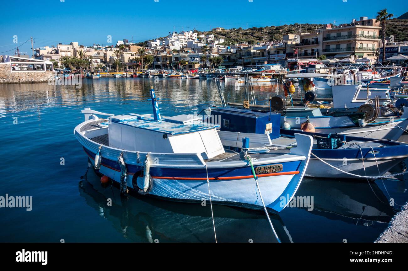 harbour, crete, spinalonga, harbours, port, cretes Stock Photo - Alamy