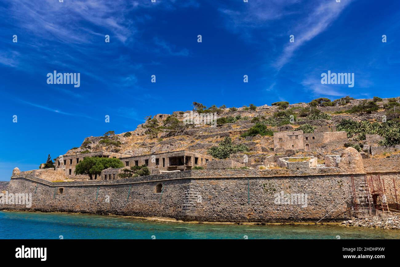 greece, fort, crete, spinalonga, greeces, forts, cretes Stock Photo - Alamy