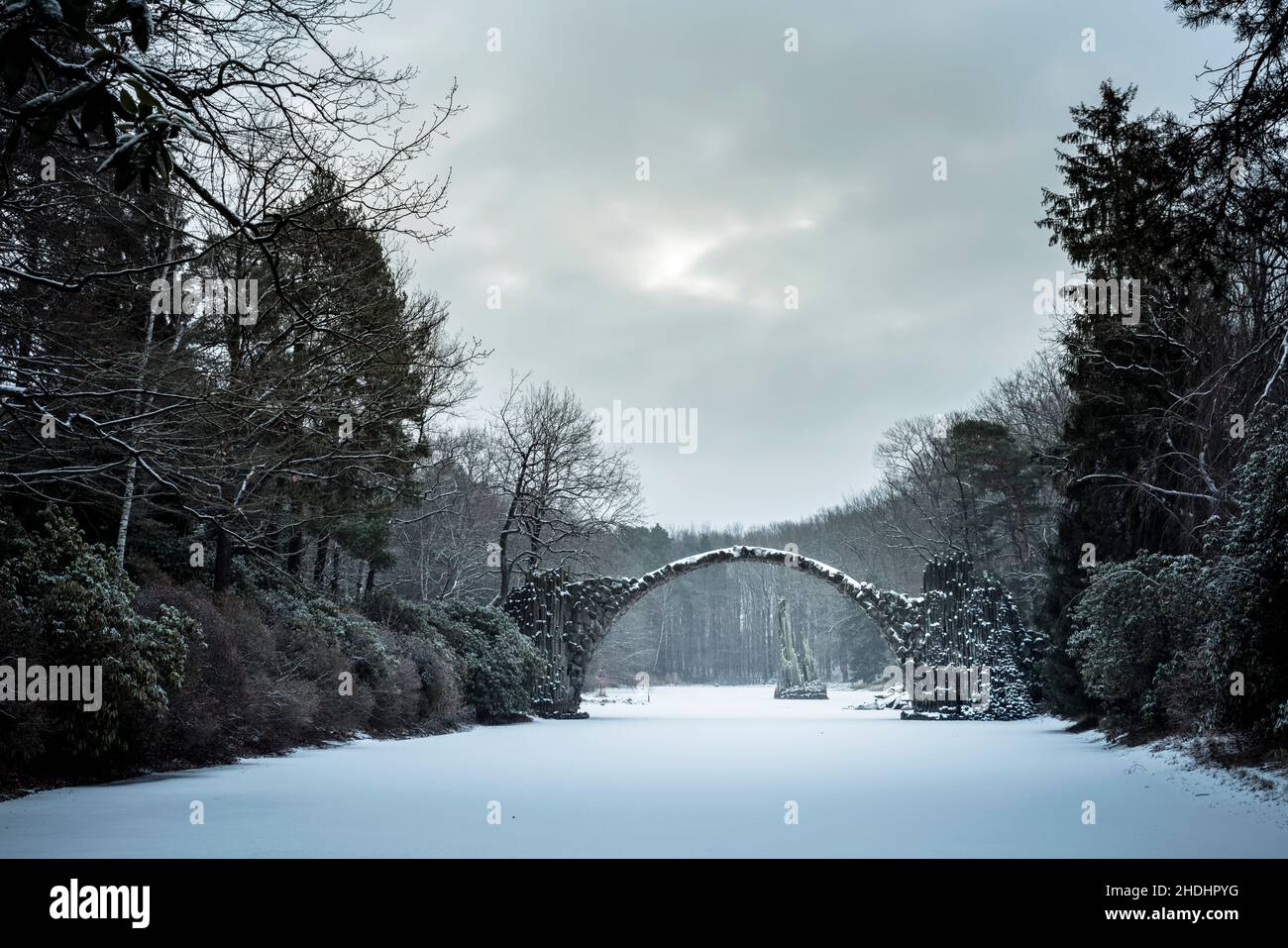basalt, kromlau, rakotz bridge, rakotzsee, basalts Stock Photo - Alamy