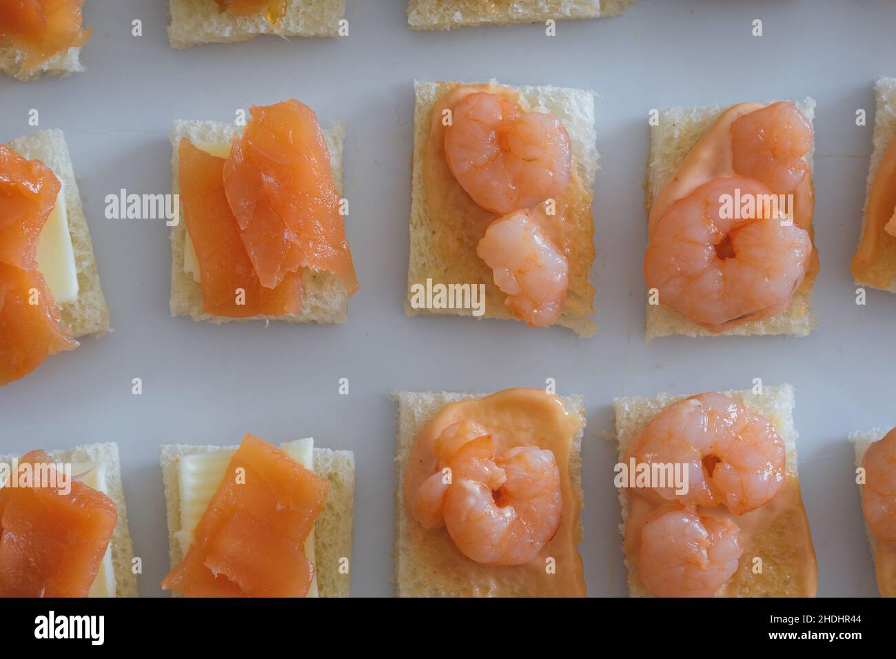 Seafood Canapes Appetizers Stock Photo - Alamy