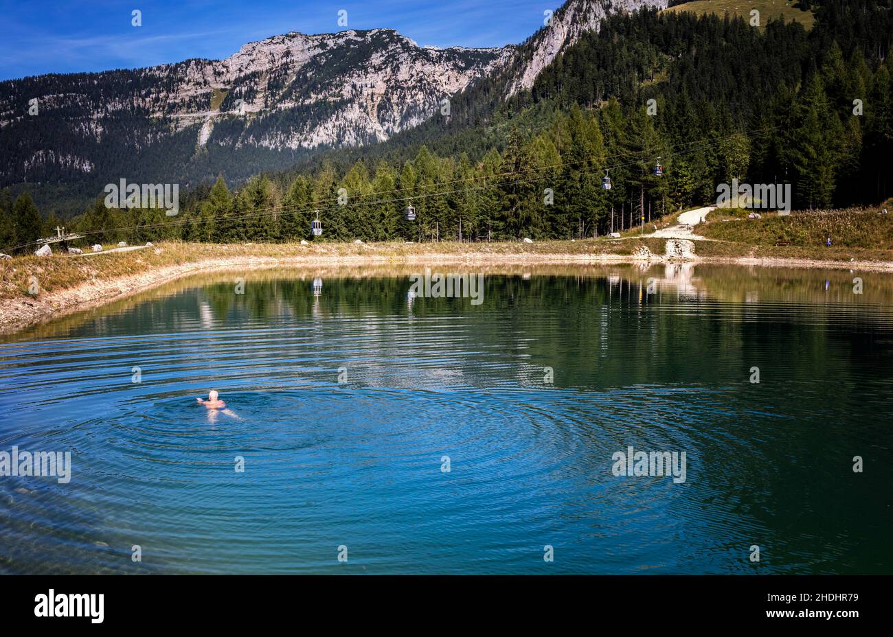 swim, mountain lake, berchtesgaden, swimmer, swimmers, swimming ...