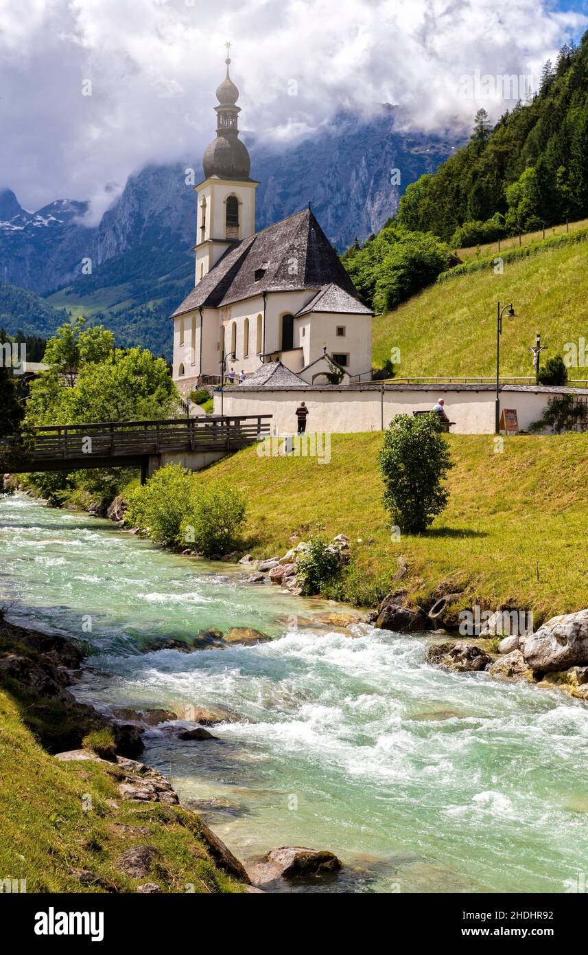 church, ramsau, st sebastian, churchs, ramsaus, saint sebastians Stock ...