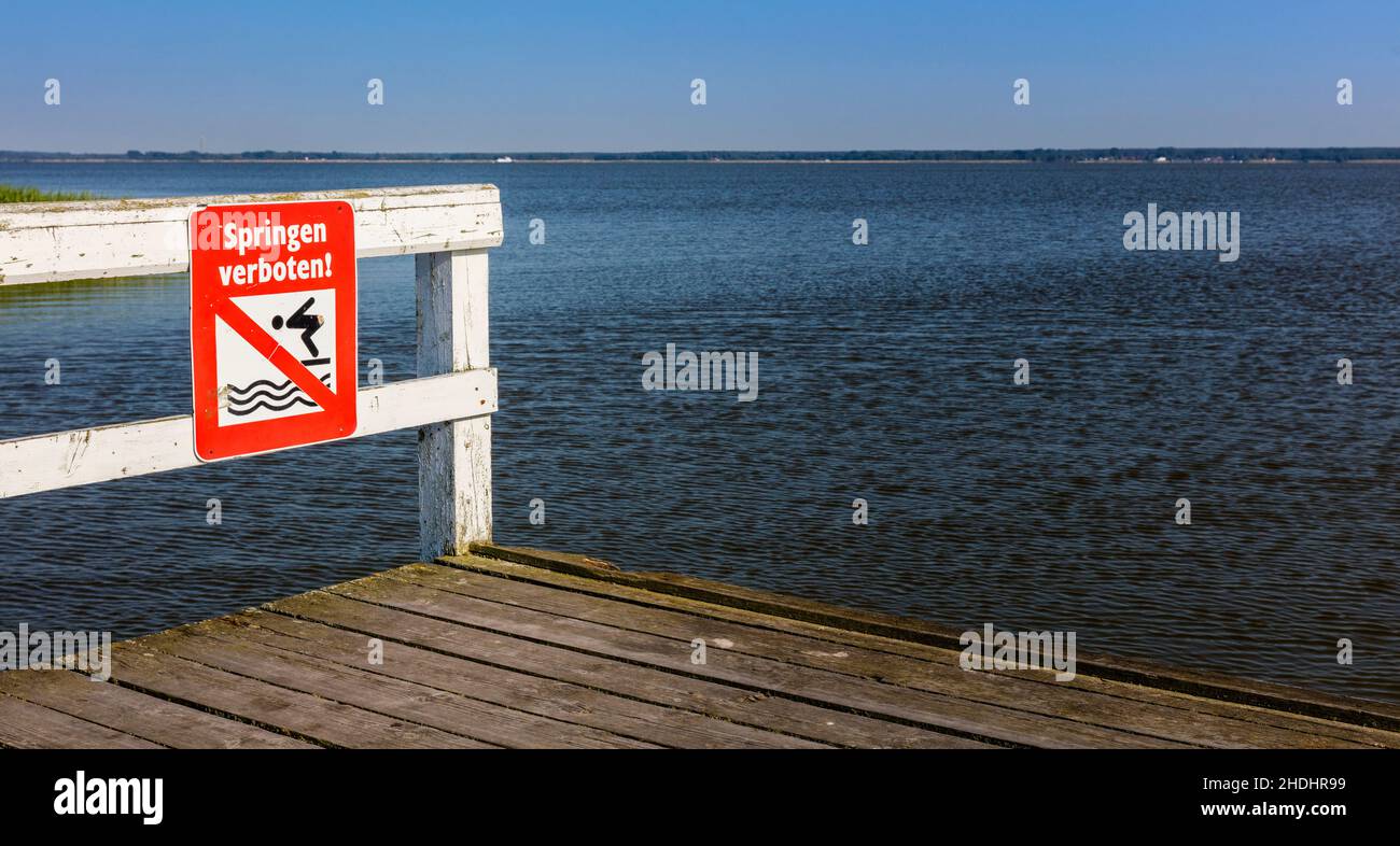information sign, pier, ban, information signs, piers, bans Stock Photo ...