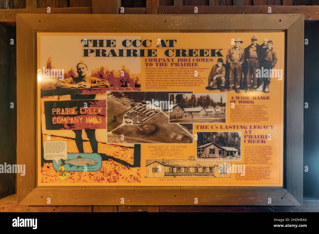 Exhibits about CCC in Visitor Center built by the CCC in Prairie Creek ...