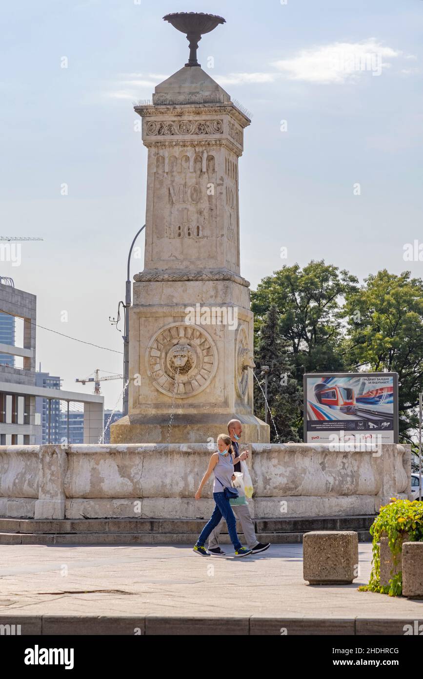 Belgrade, Serbia - September 06, 2021: Historic Landmark Terazije Water ...