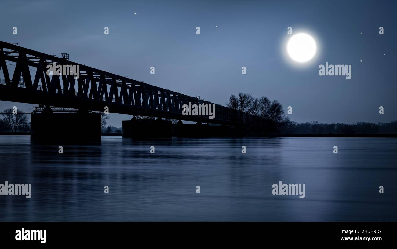 night, full moon, bridge, nights, full moons, bridges Stock Photo - Alamy