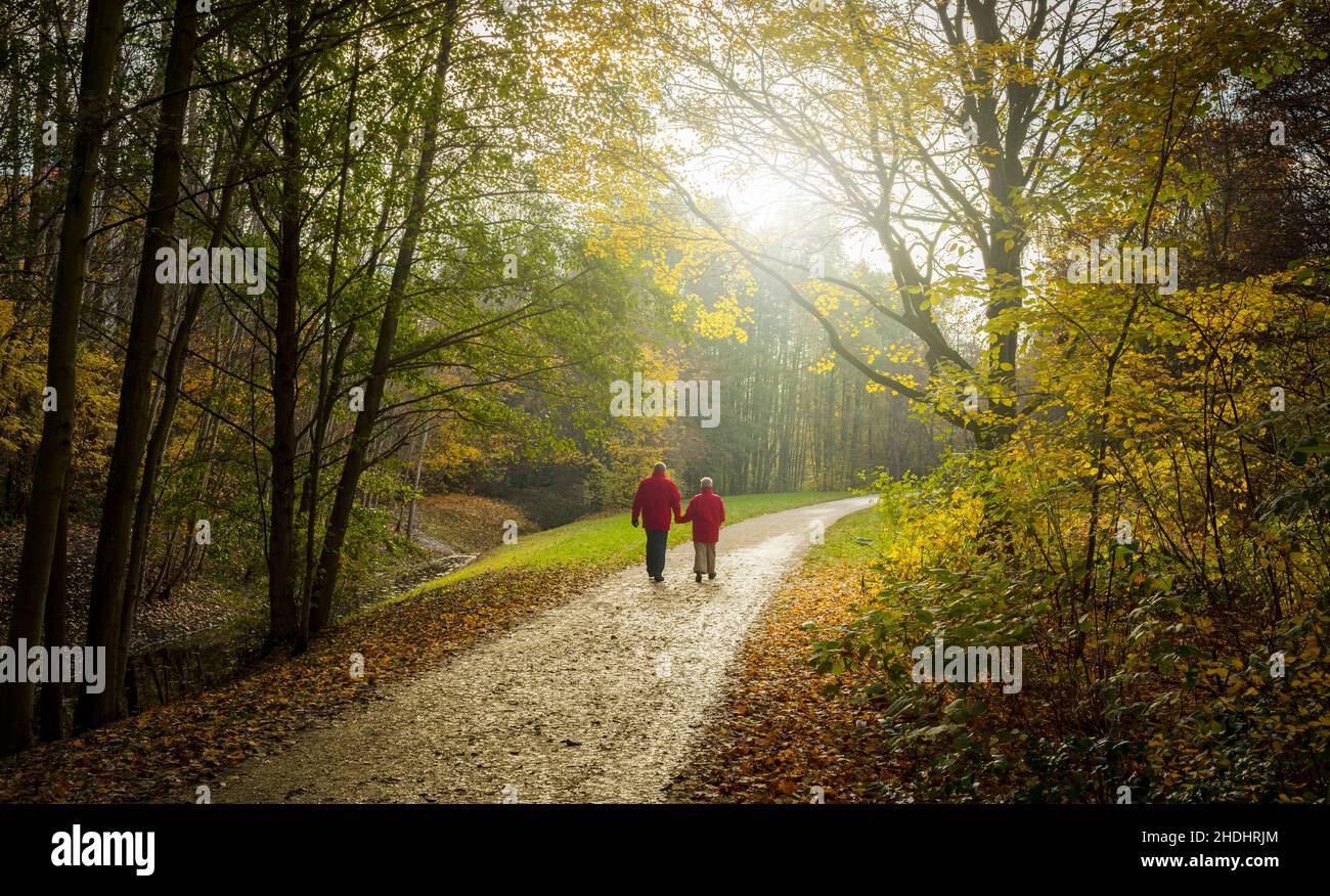 stroll, walk, older couple, strolls, walks, older couples Stock Photo ...
