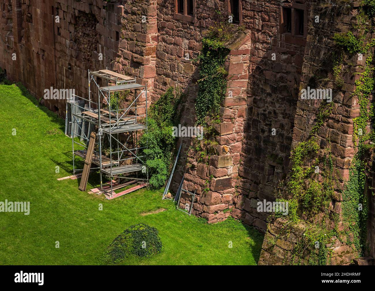 castle wall, restoration, castle walls, restorations Stock Photo - Alamy