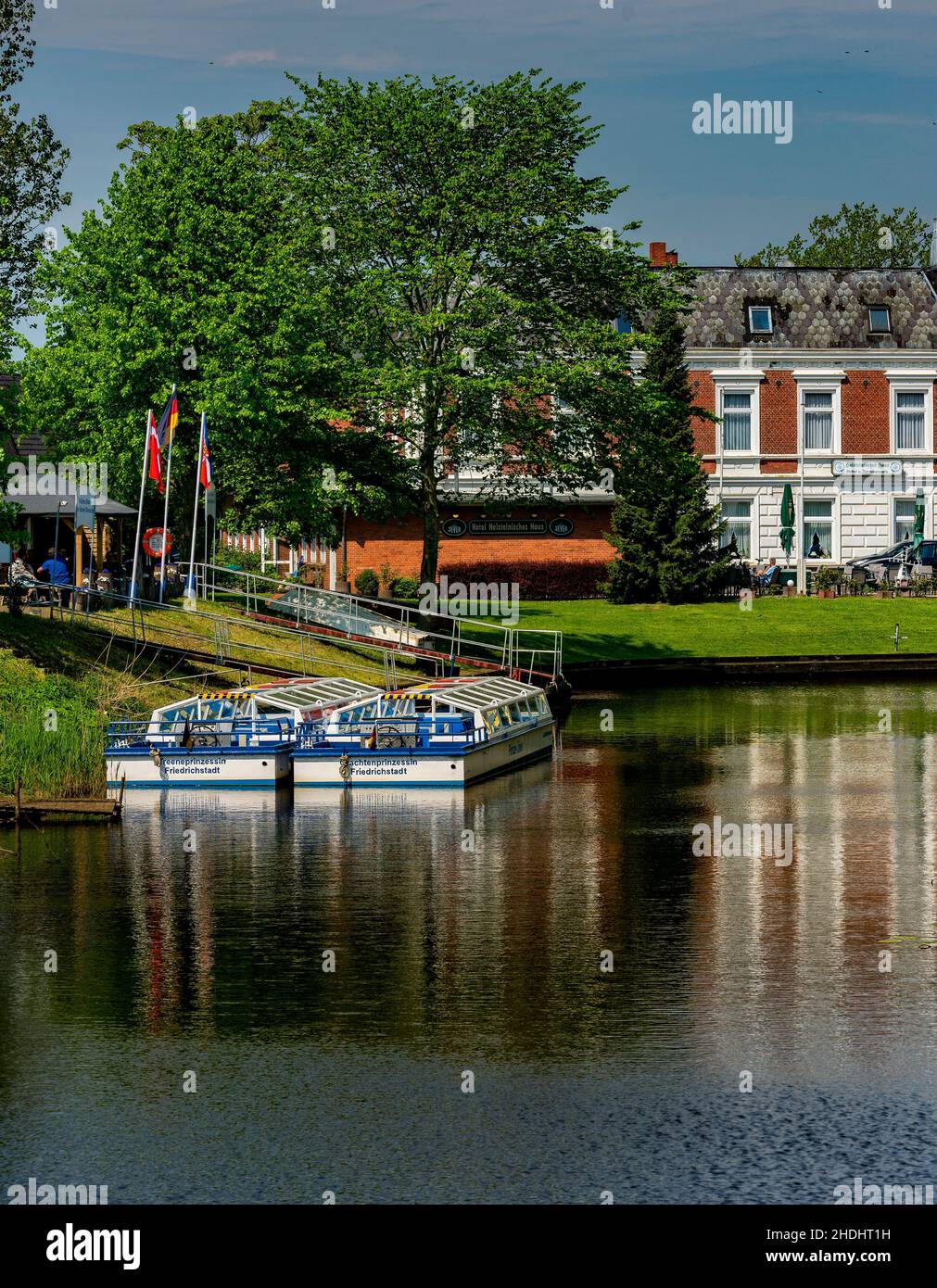 excursion boat, friedrichstadt, canal ride, excursion boats Stock Photo ...