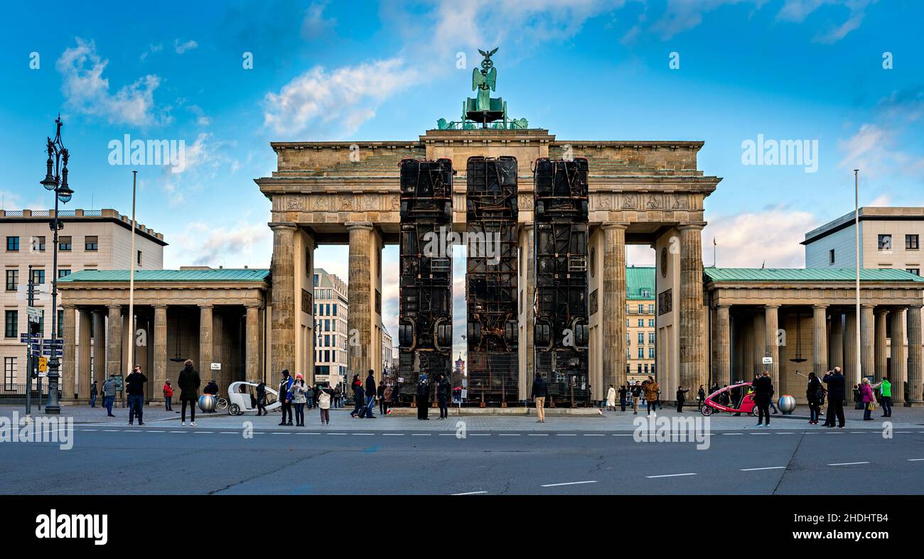 brandenburg gate, monument, barricade, brandenburg gates, monuments ...