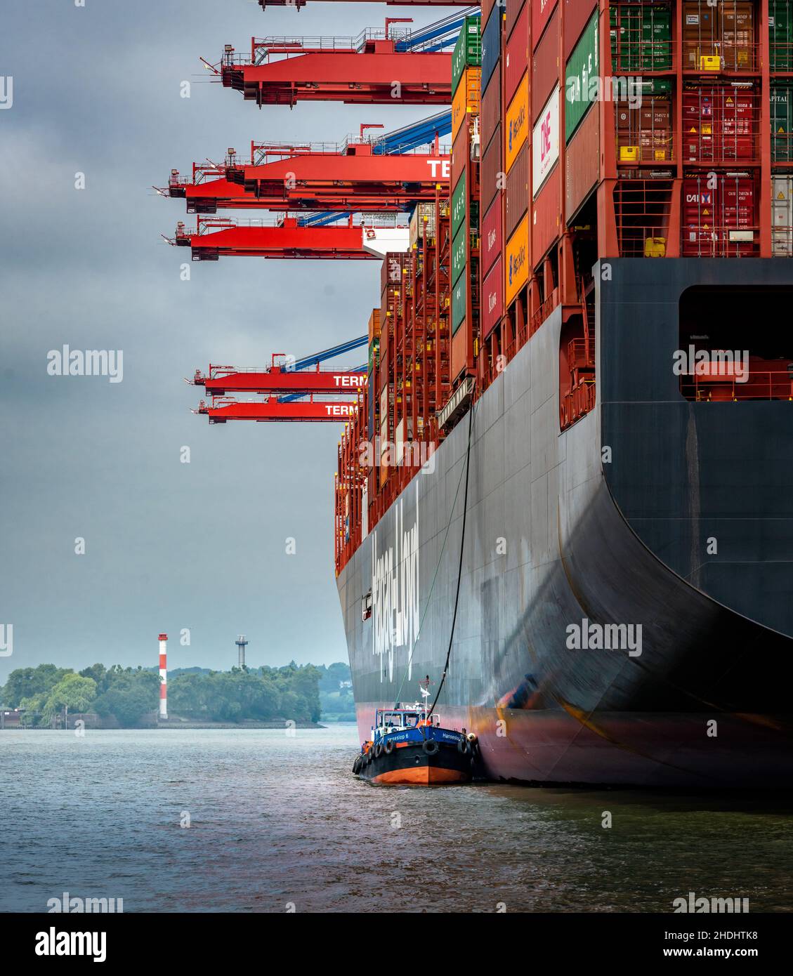 hamburg, container ship, container ships Stock Photo - Alamy