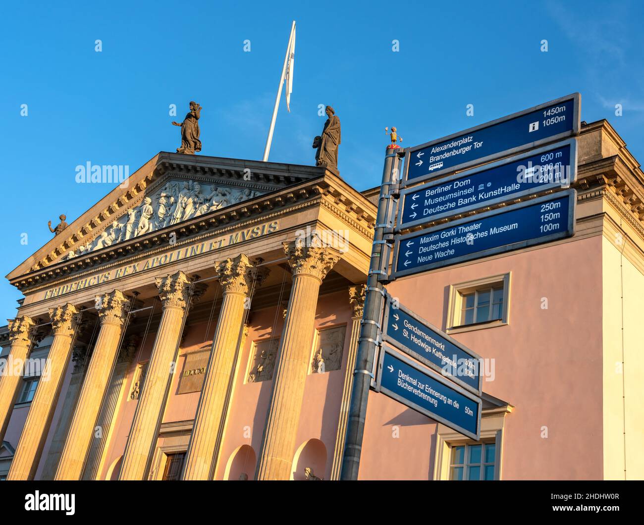 footpath sign, german state opera, footpath signs Stock Photo - Alamy