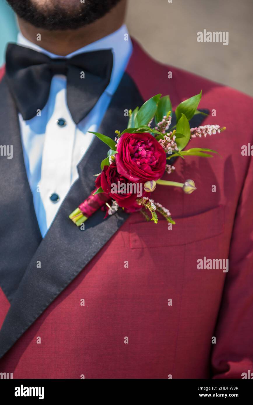 A red rose on jacket hi-res stock photography and images - Alamy