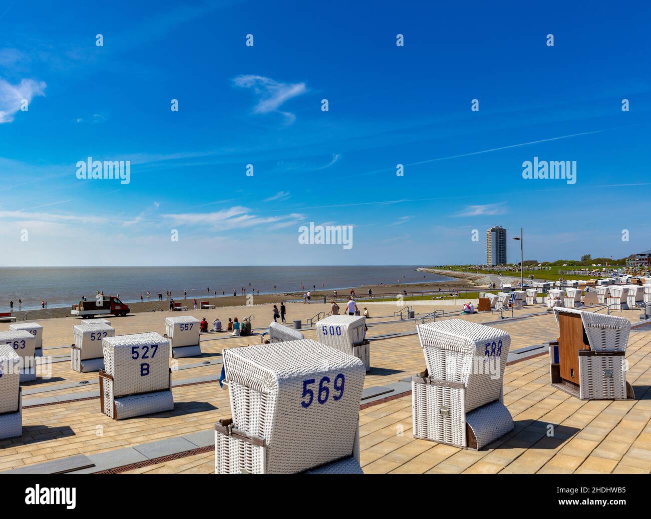 beach promenade, büsum, beach promenades, büsums Stock Photo - Alamy