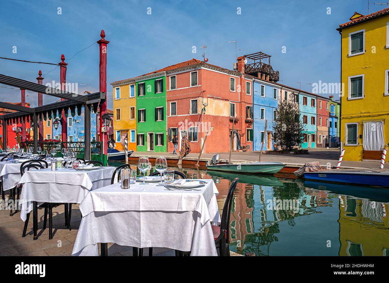 canal, restaurant, burano, canals, restaurants, buranos Stock Photo - Alamy