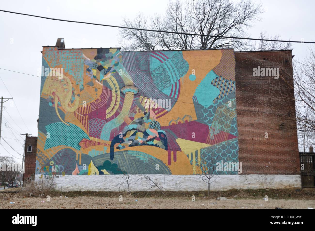 Urban art painted on a building in St. Louis Stock Photo - Alamy