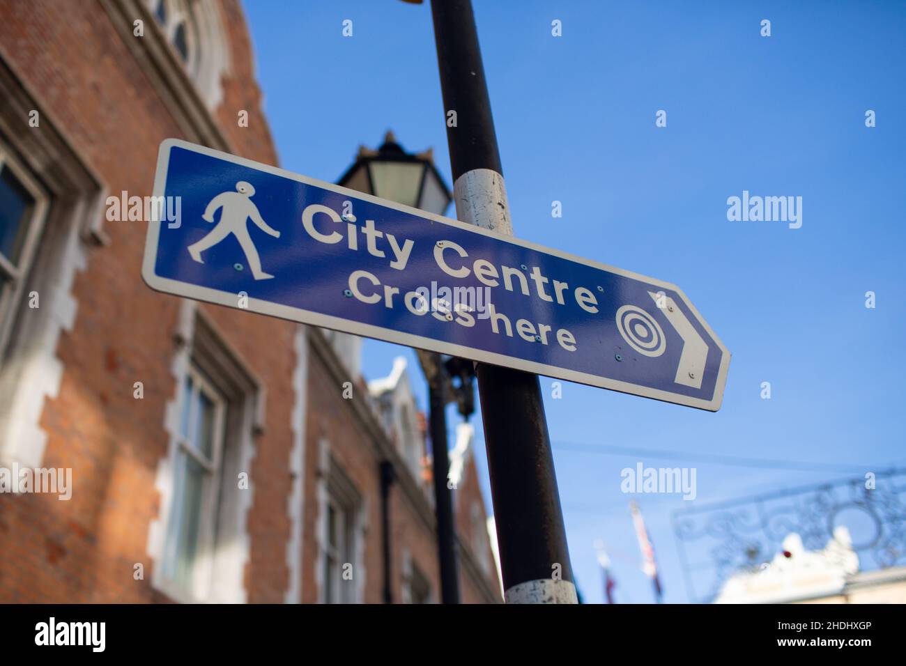 Gibraltar, United Kingdom - December 9, 2021: City Center indicative ...
