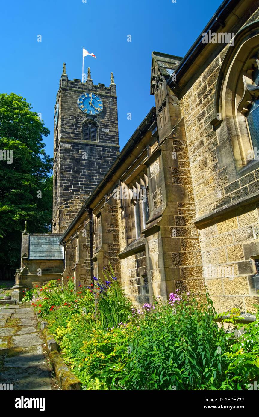UK, West Yorkshire, Haworth, St Michael and All Angels Church Stock ...