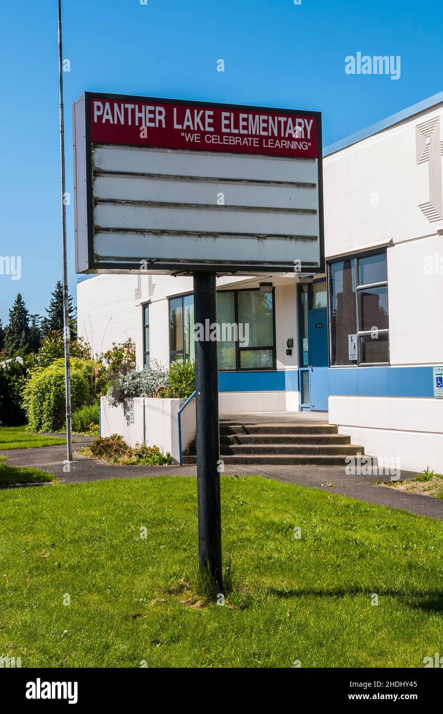 The old Panther Lake Elementary School, torn down in 2019, in Kent ...