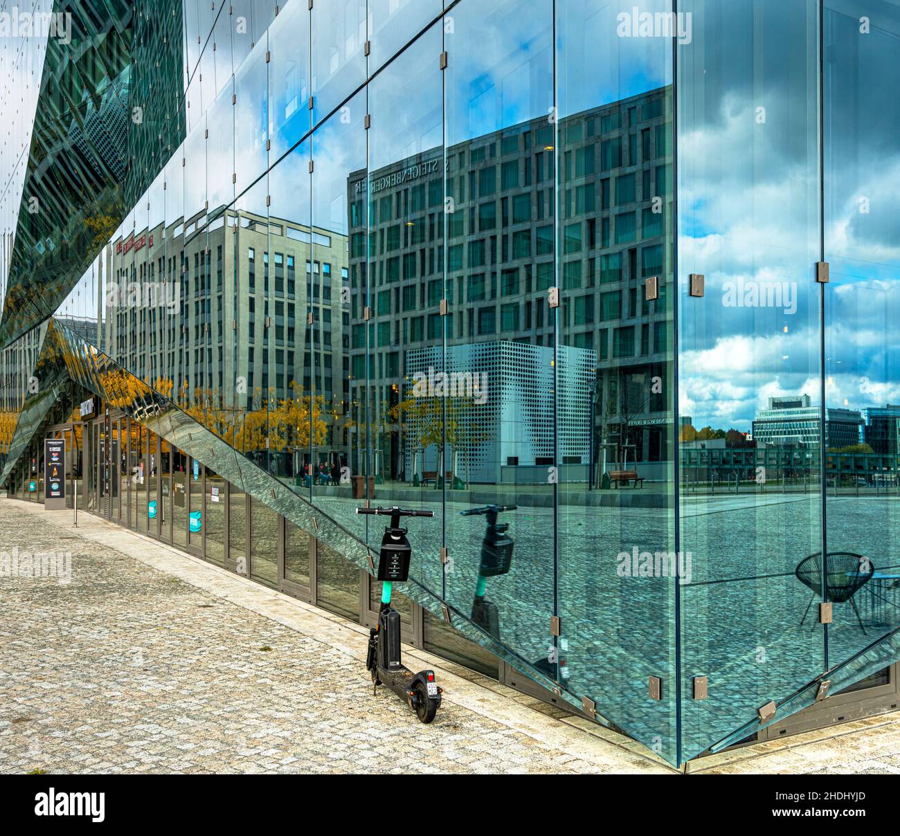 reflection, glass facade, modern architecture, reflections, glass ...