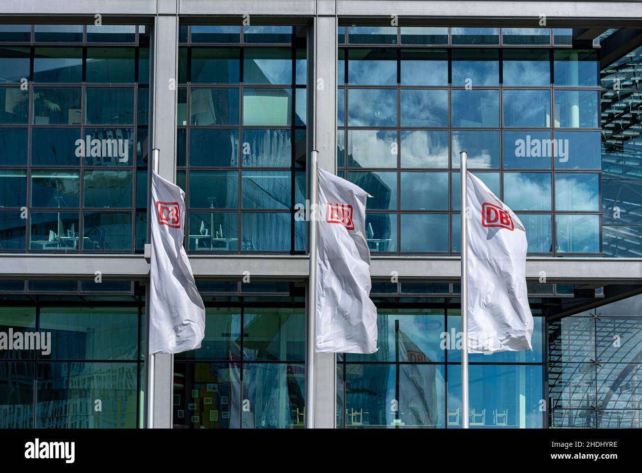 flag, main station, deutsche bahn, flags, main stations Stock Photo - Alamy