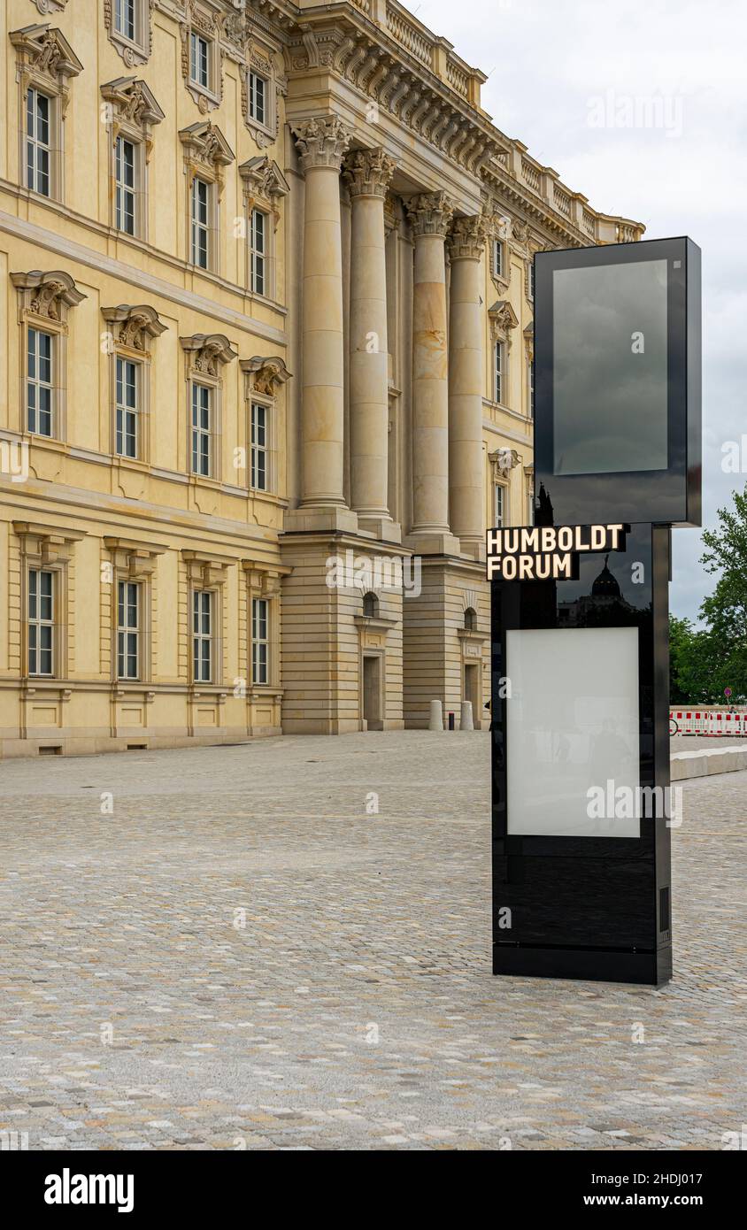 information board, humboldt forum, information boards Stock Photo - Alamy