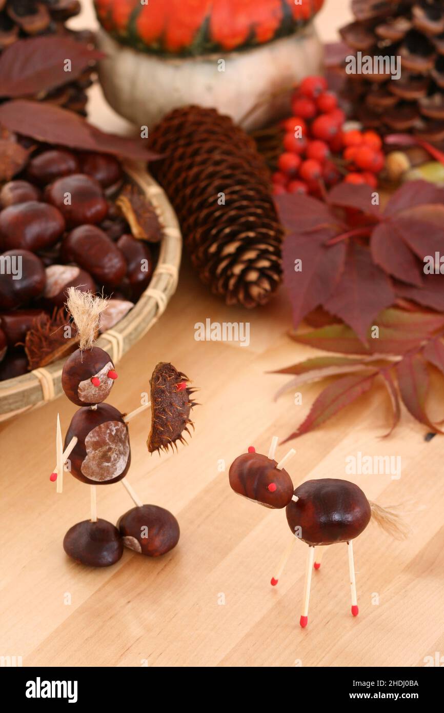 figurine, autumn, chestnut men, handicraft, figurines, fall ...
