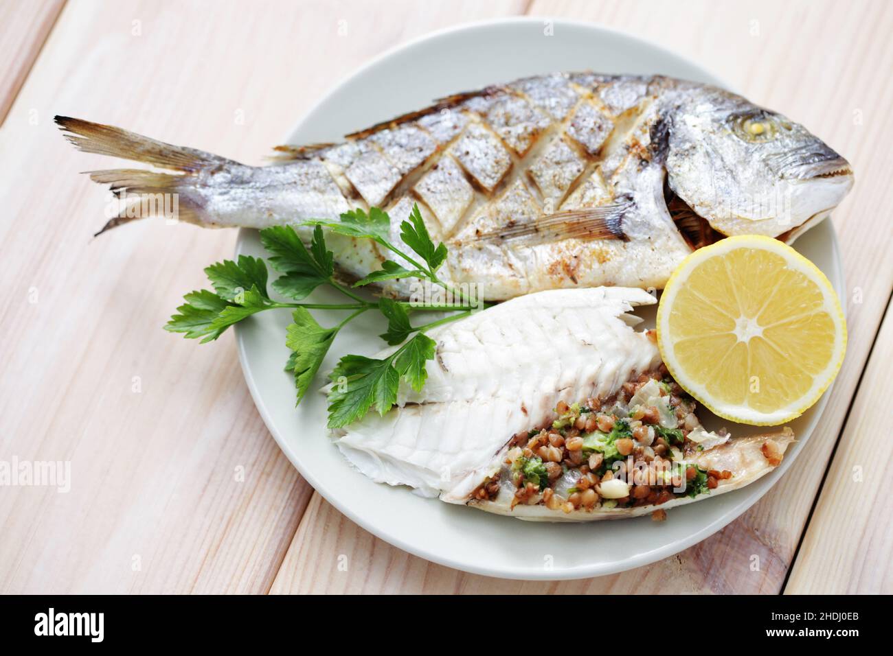 prepared fish, gilt head bream, fish dish, prepared fishs, gilt-head ...