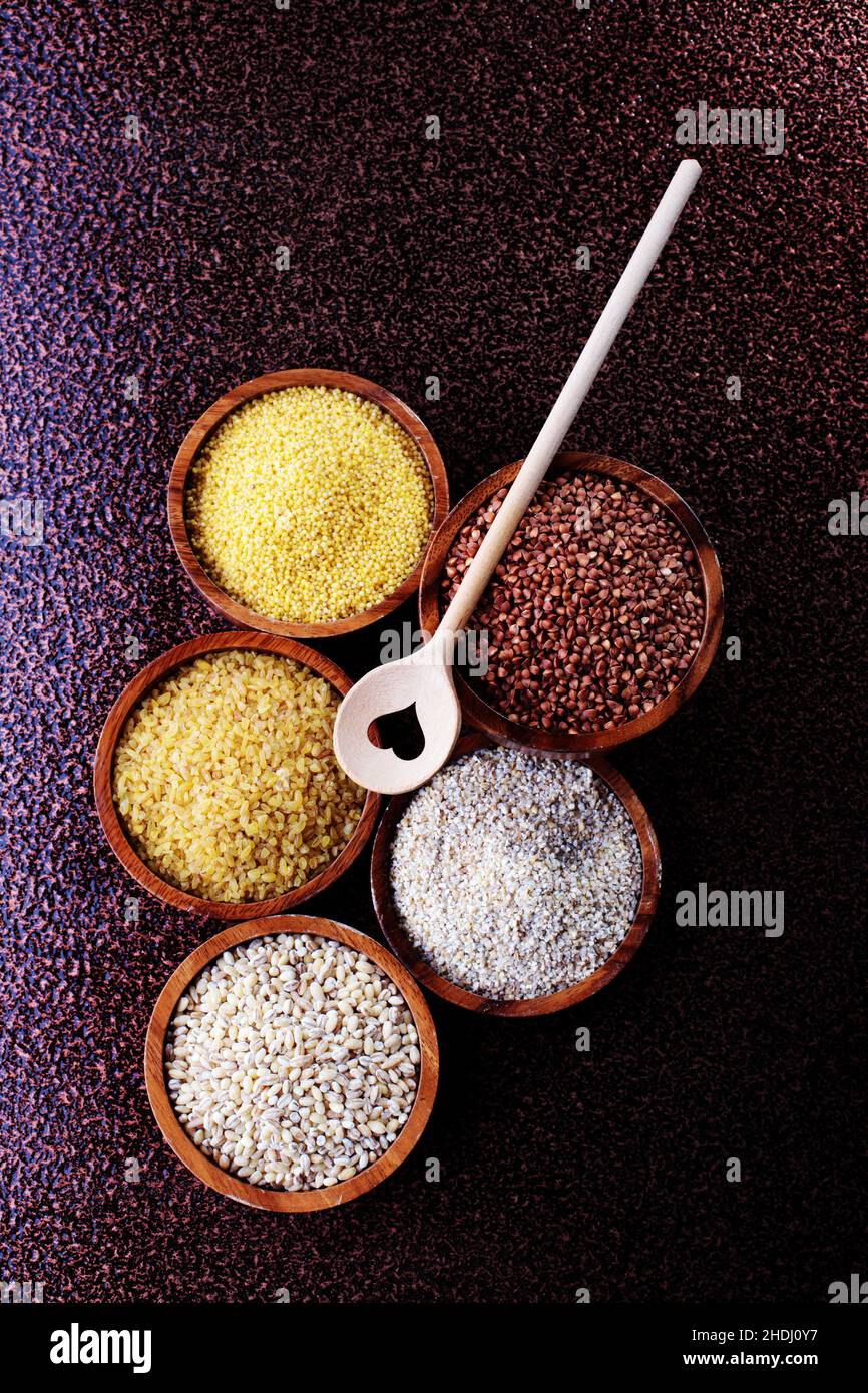 grain, spices & ingredients, grains, spices and ingredients Stock Photo ...