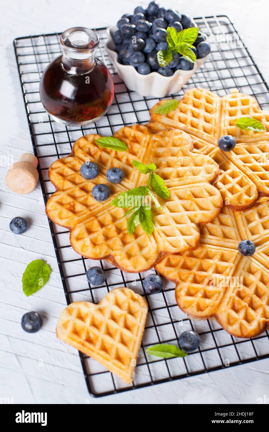 waffles, blueberry syrup, waffle Stock Photo - Alamy