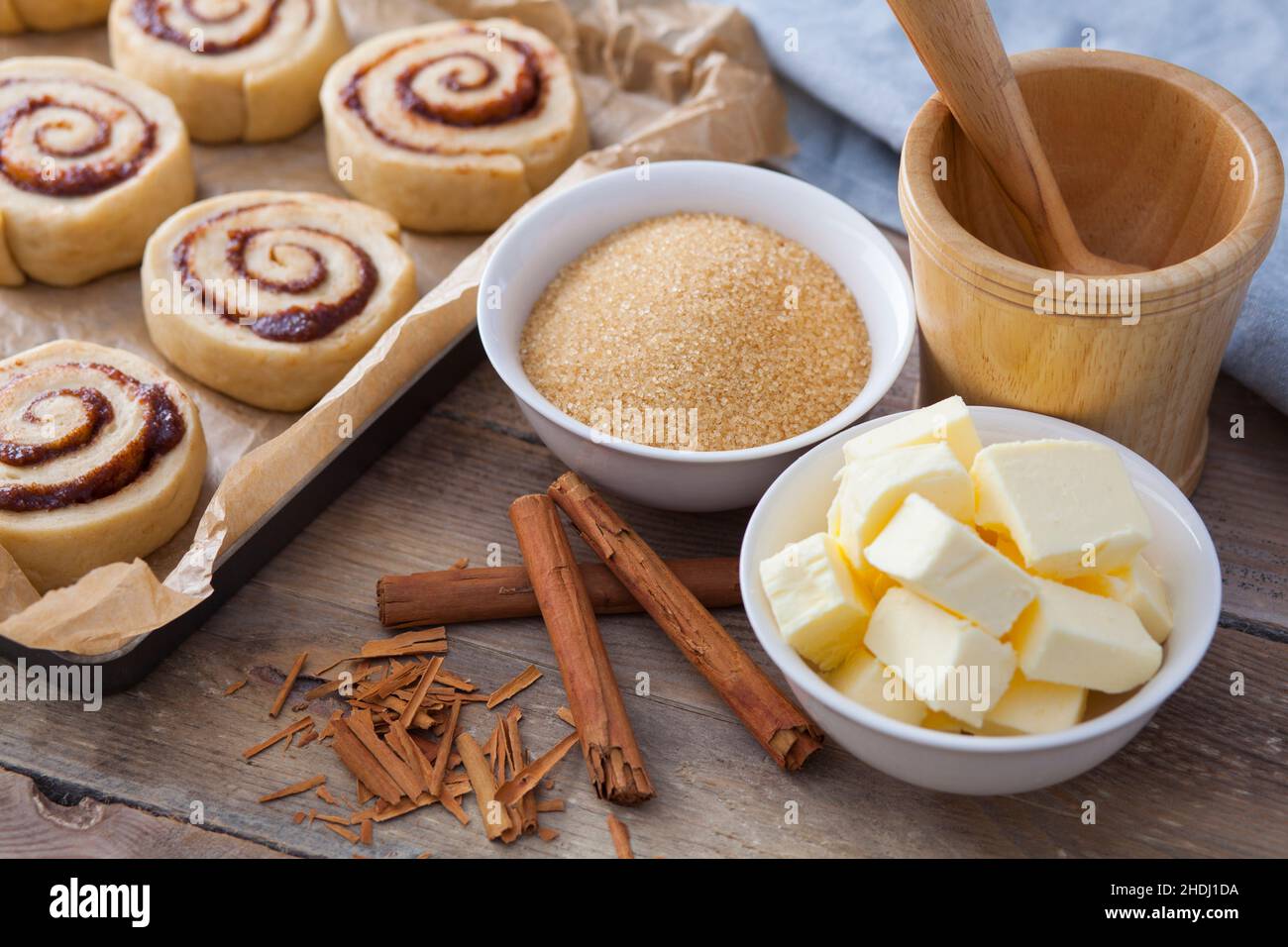 ingredient, cinnamon bun, ingredients, cinnamon buns Stock Photo - Alamy