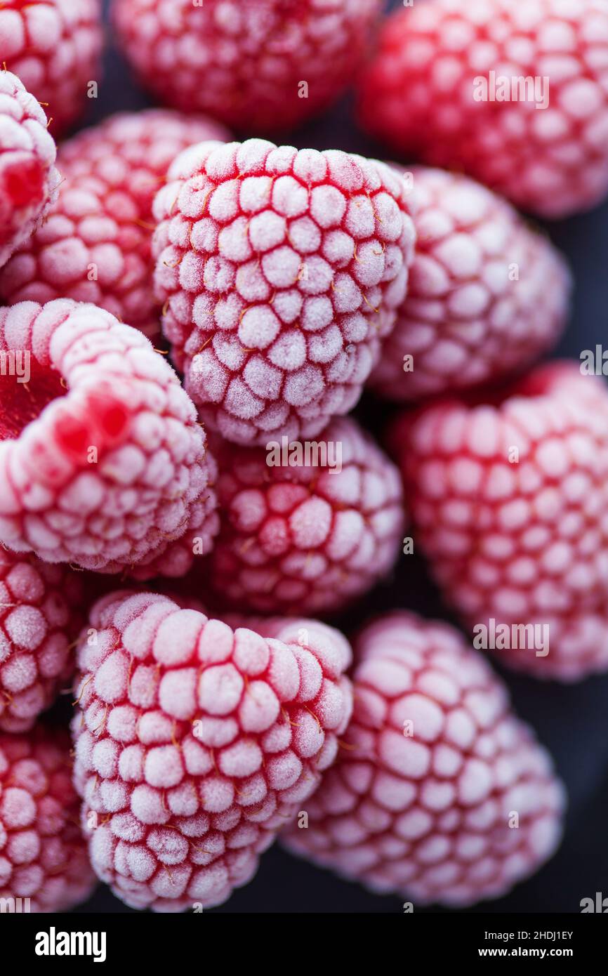 frozen, raspberries, frozens, raspberry Stock Photo - Alamy