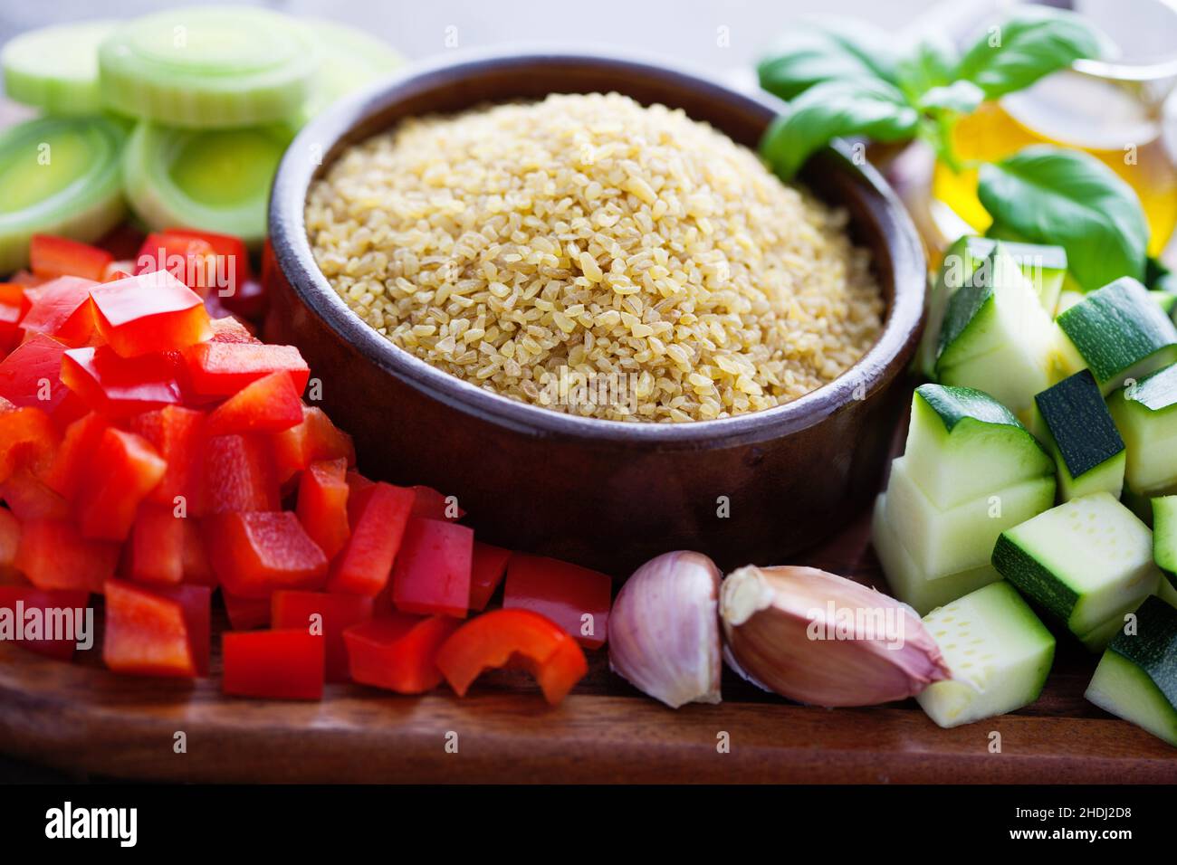 vegetable, vegan, bulgur, vegetables, vegans, bulgurs Stock Photo - Alamy