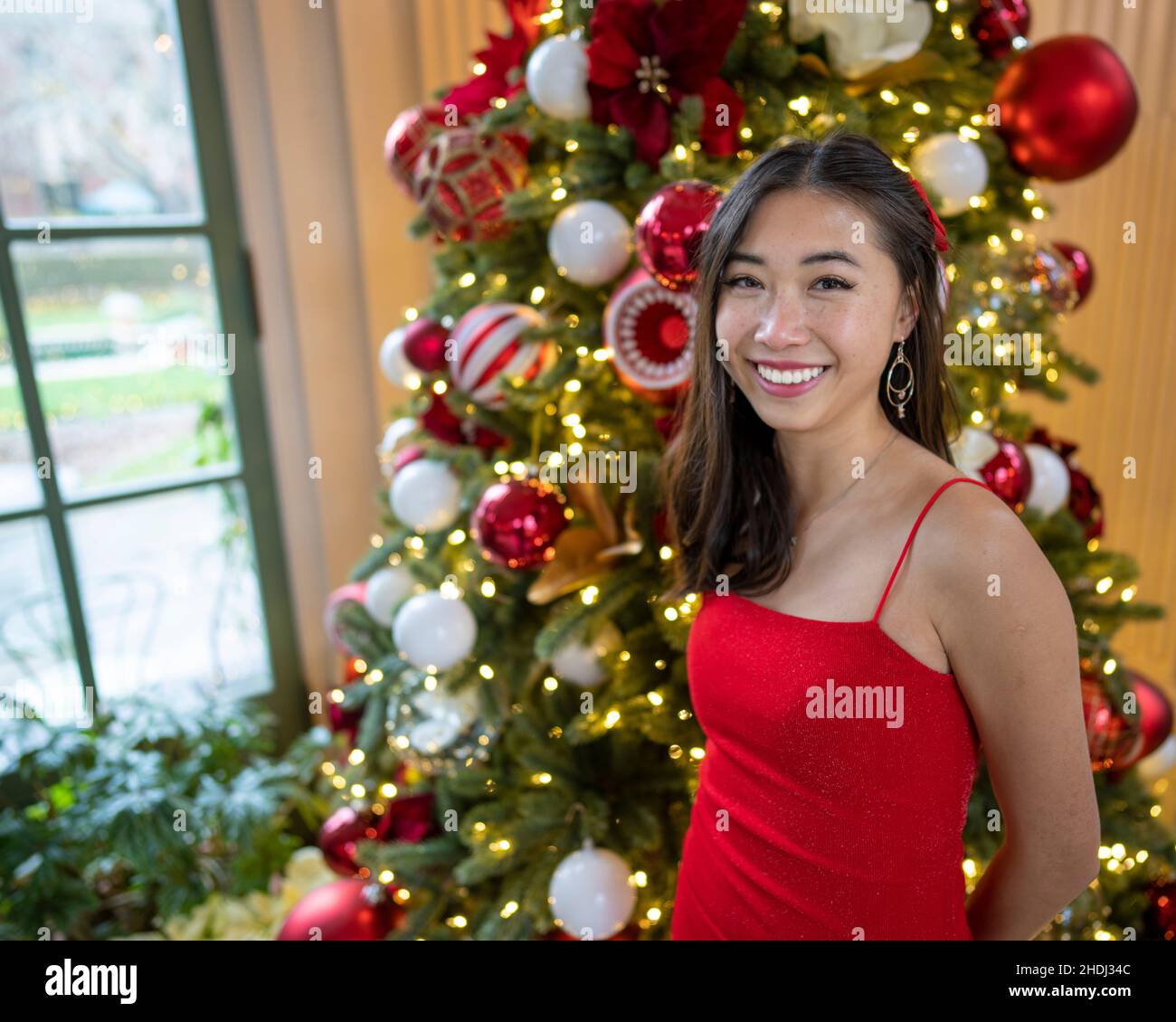 Female christmas tree party hi-res stock photography and images - Alamy