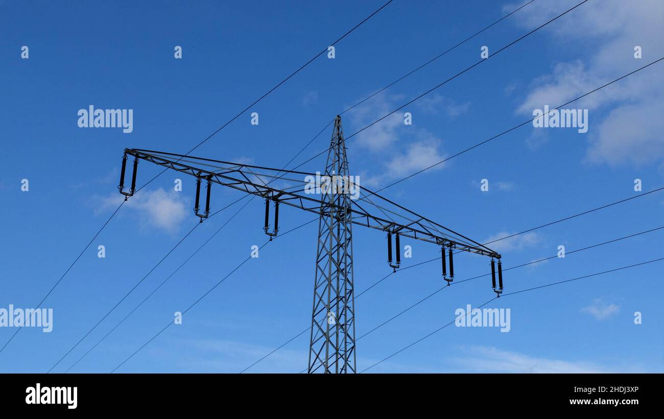 electrical tower, power line, hv, electrical towers, power lines Stock ...