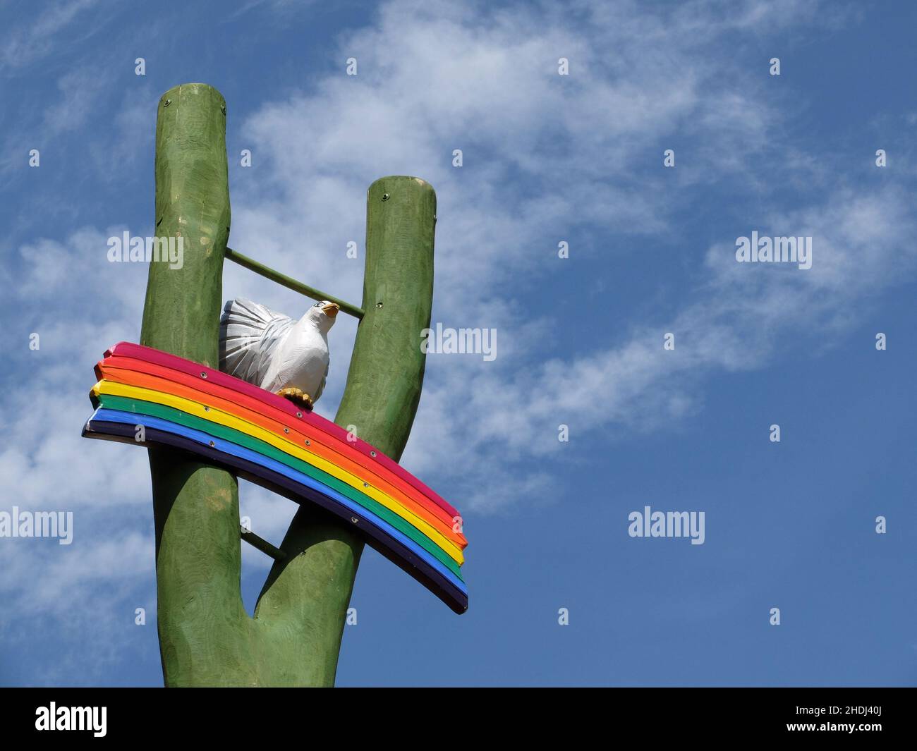 wood sculpture, symbol of freedom, wood sculptures Stock Photo - Alamy