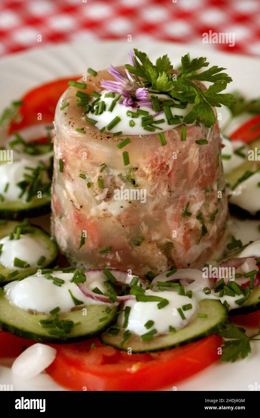 head cheese, knöchersülze, head cheeses Stock Photo - Alamy