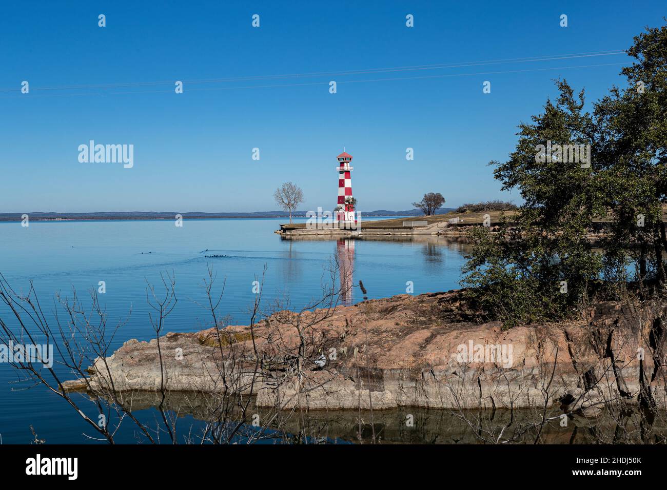 The lighthouse at Lake Buchanan Stock Photo - Alamy