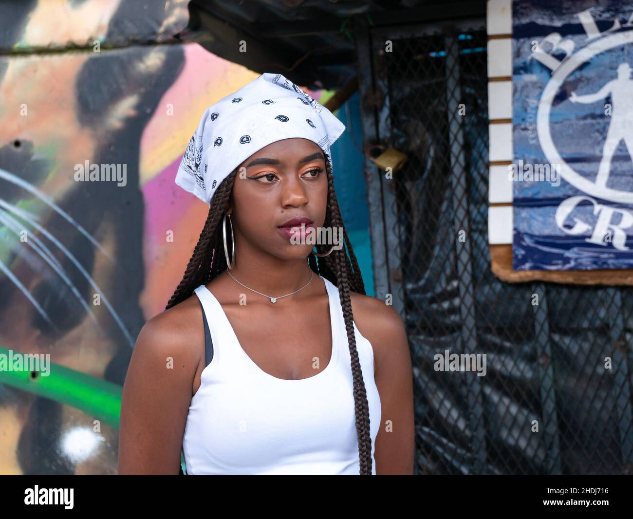 Medellin, Colombia - September 9 2021: Black Female Rapper Dressed in ...