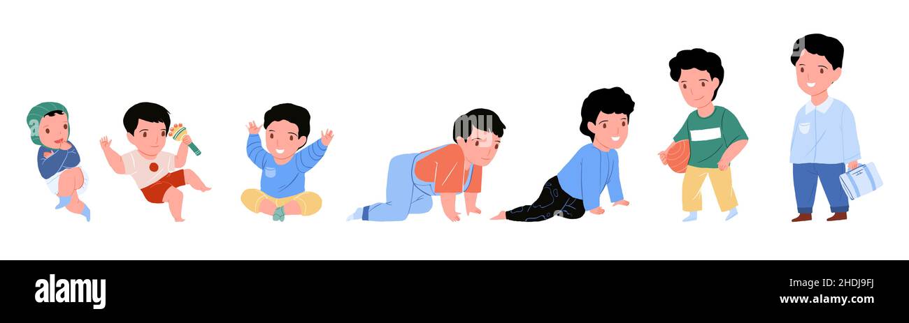 Boy development stage by year Cut Out Stock Images & Pictures - Alamy